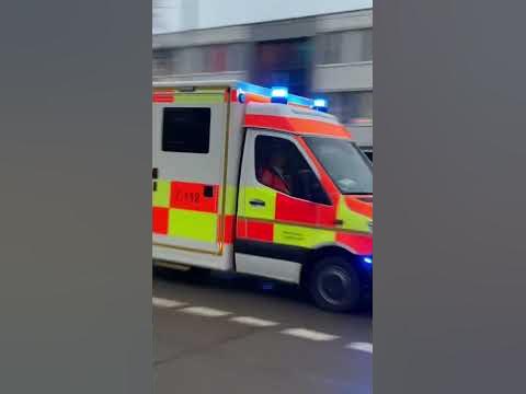 BRK NEF mit E-Horn und RTW mit Pressluft im Einsatz. - YouTube