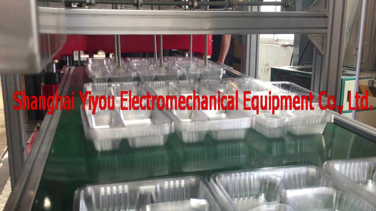 Forming cutting stacking integrated thermoforming machine - YouTube
