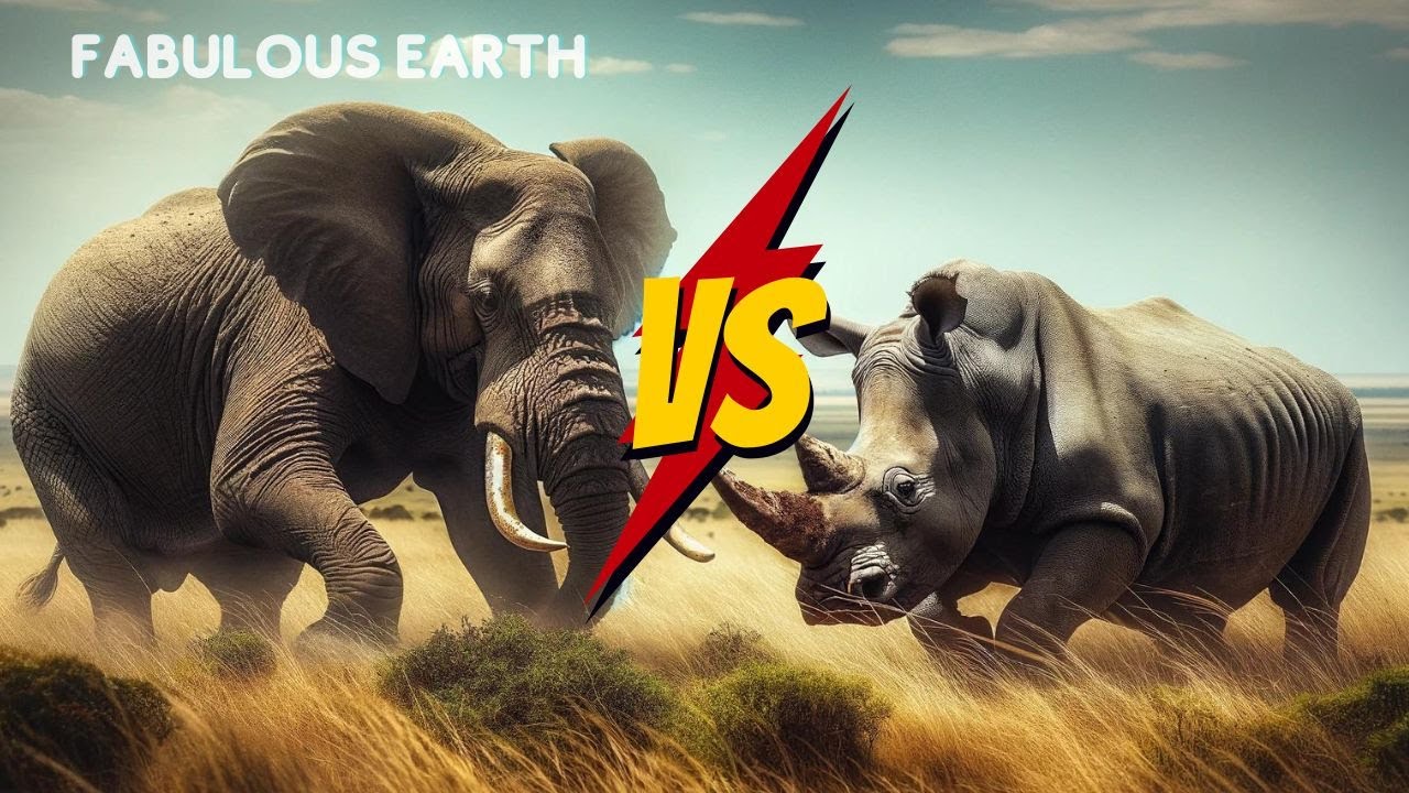Fierce Battle: Elephant vs. Rhino | Animal Fights | Fabulous Earth ...