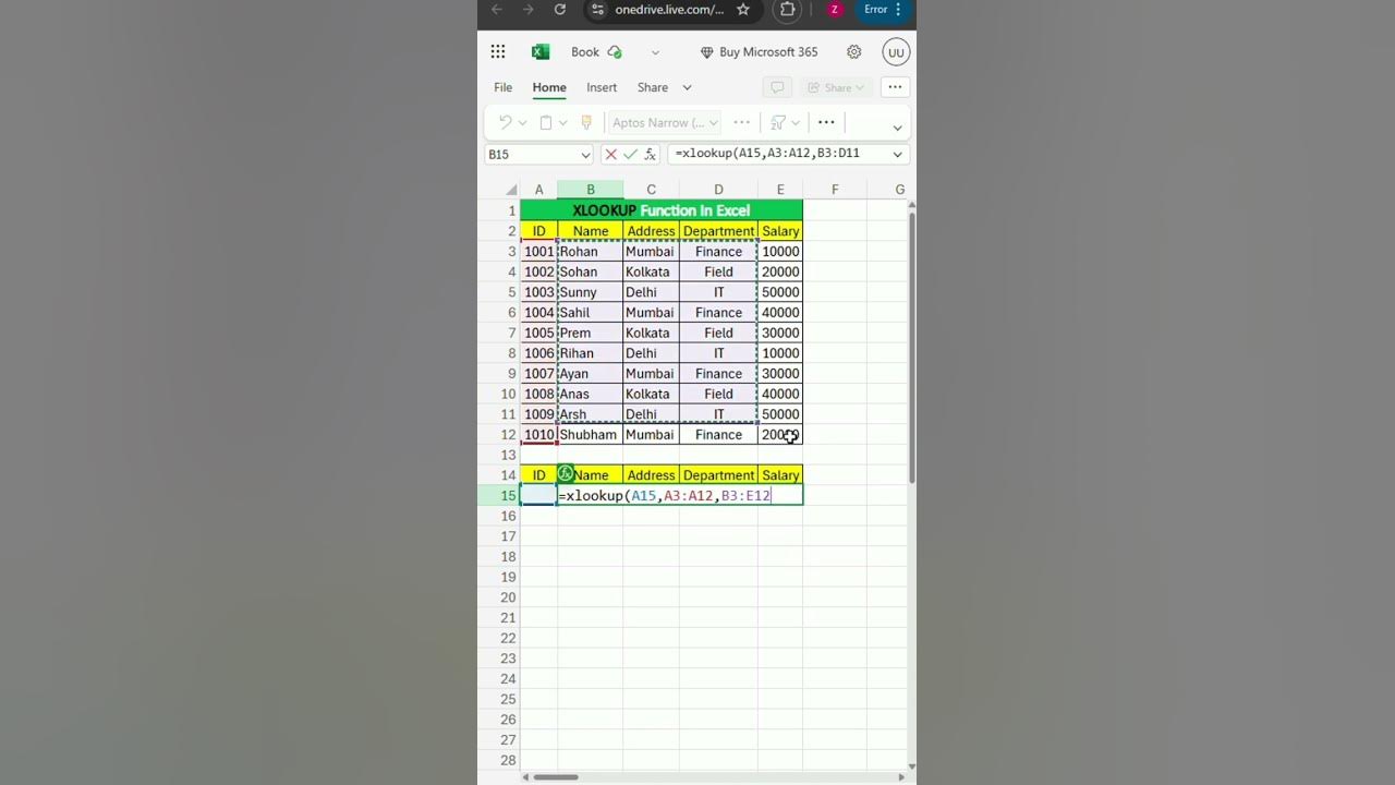 Xlookup Formula In Excel | Excel Formula | Xlookup Function | Excel World - YouTube