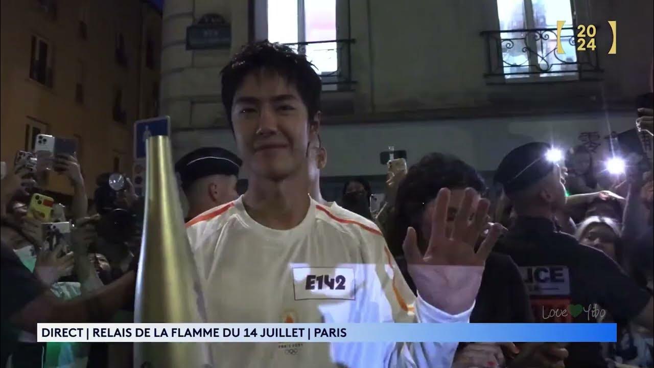 Wang Yibo Olympics Torch Relay in Paris 7/14/2024 王一博法国奥运会火炬传递 - YouTube