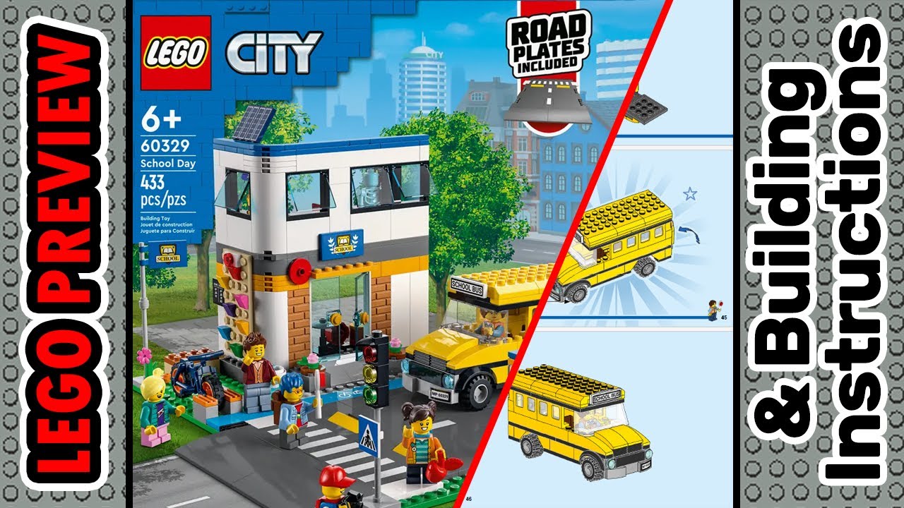 PREVIEW: 60329, LEGO CITY, School Day & Building Instructions! LEGO ...