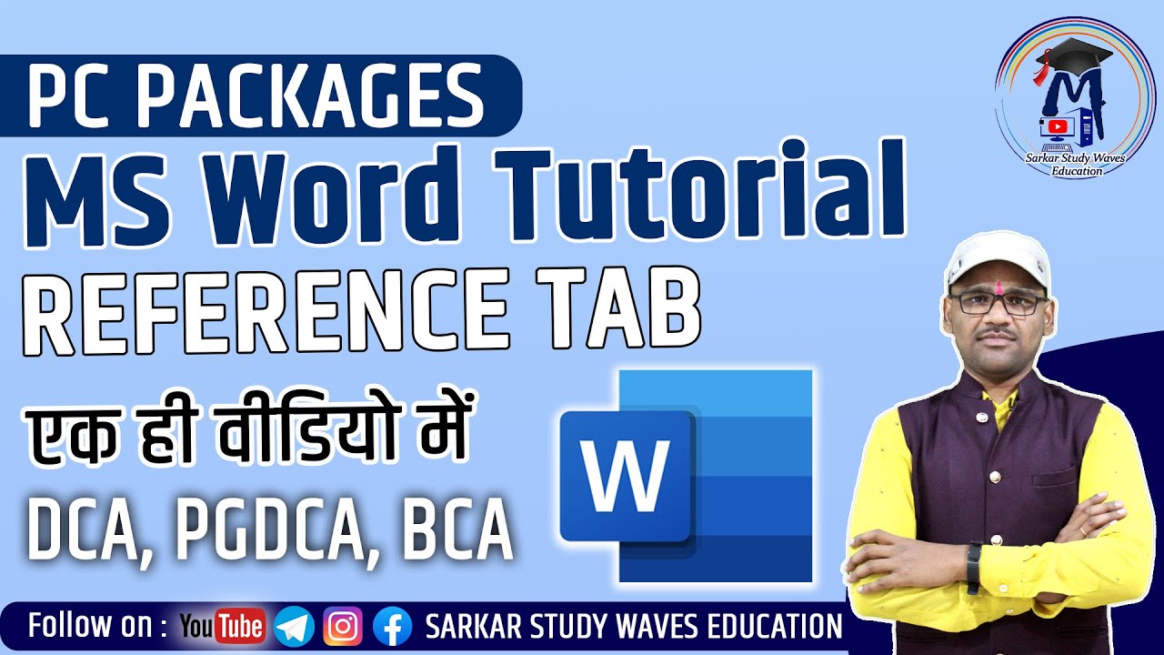 MS Word Classes References Tab PC Packages Tutorial PGDCA DCA ms-word-classes-references-tab-pc-packages-tutorial-pgdca-dca