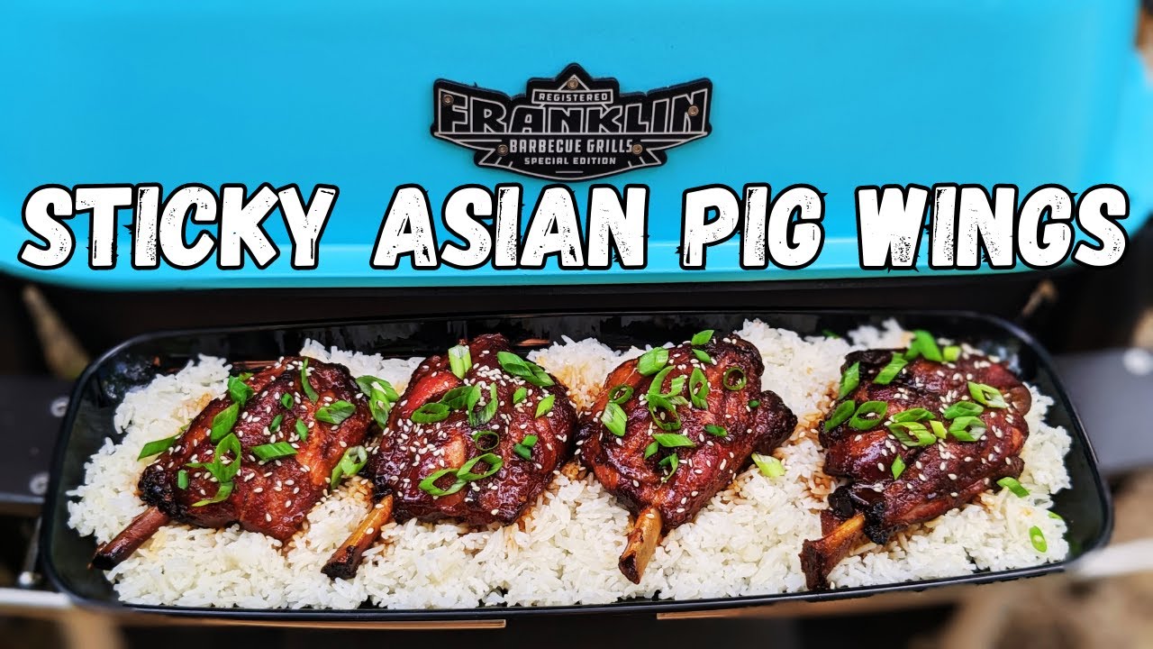 Sticky Asian Pig Wings / PK300 Charcoal Grill - YouTube