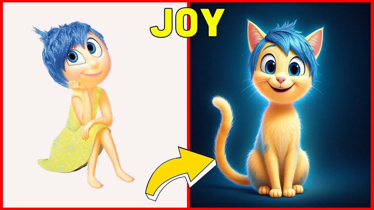 Inside Out 2 special cat version all characters Joy, Anger, Sadness ...