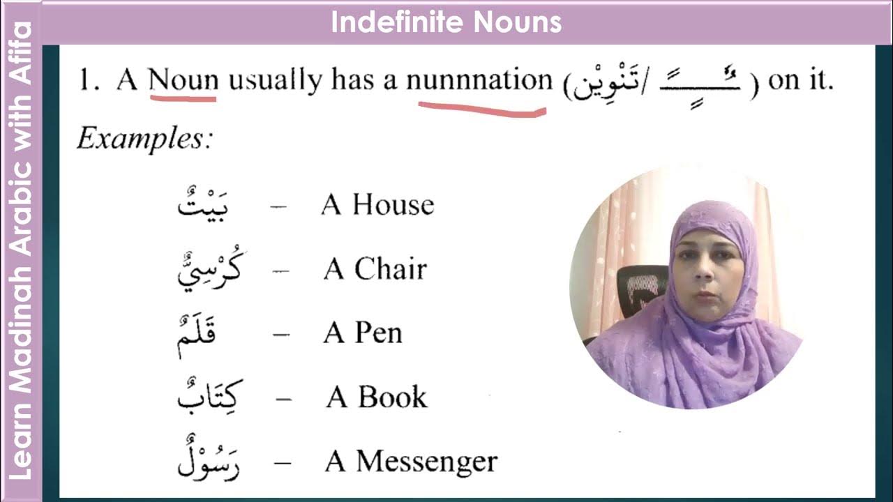 Quranic Arabic Simplified| Lesson 2| Definite & Indefinite Nouns ...