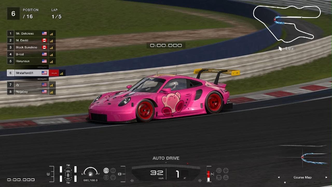 Kirby porshe 911 in daily race B! - YouTube
