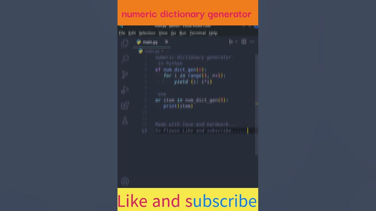 🌟⭐Let create a numeric dictionary generator in Python python shorts #shorts #trending - YouTube