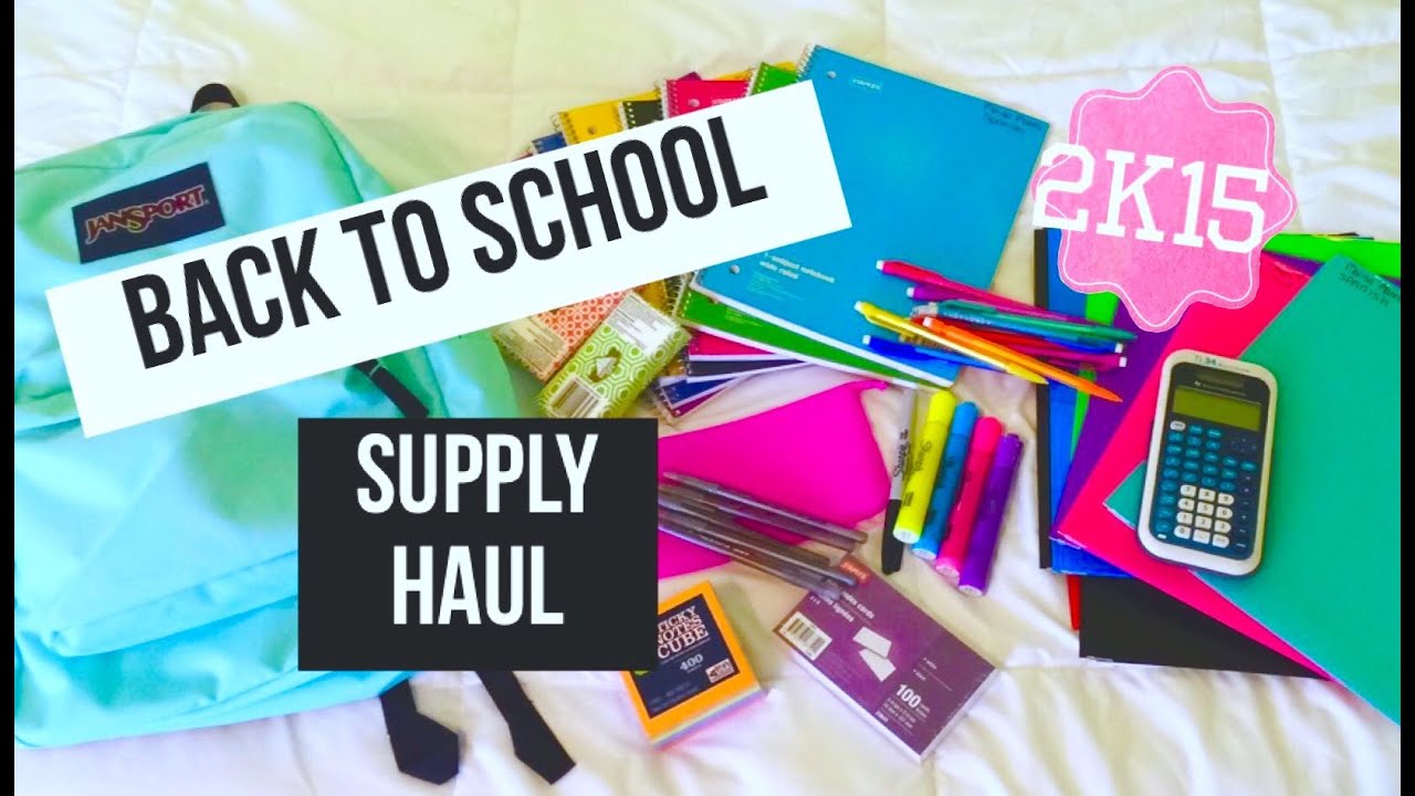 Back to School Supplies Haul 2015♡ - YouTube