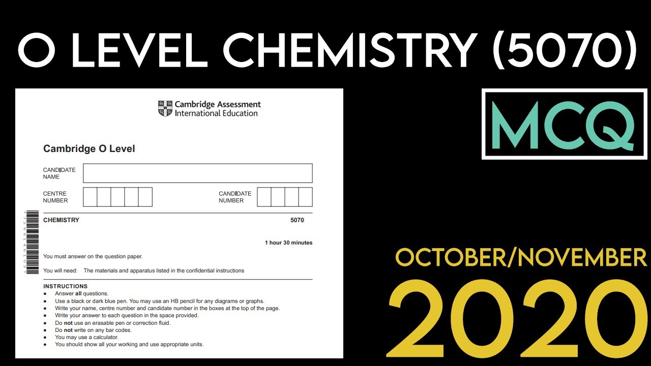 O level Chemistry 5070/12 winter 2020 past paper part 2 solved - YouTube