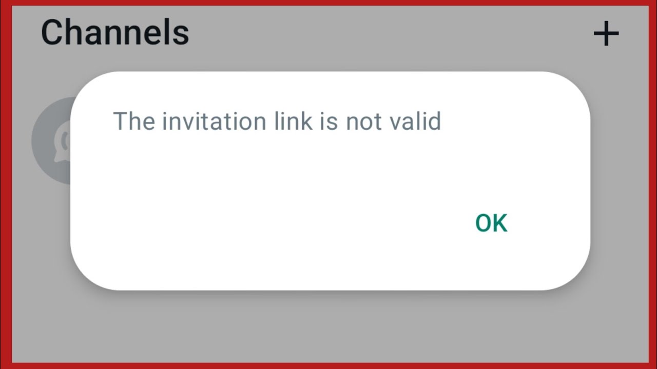 The invitation link is not valid Whatsapp - YouTube
