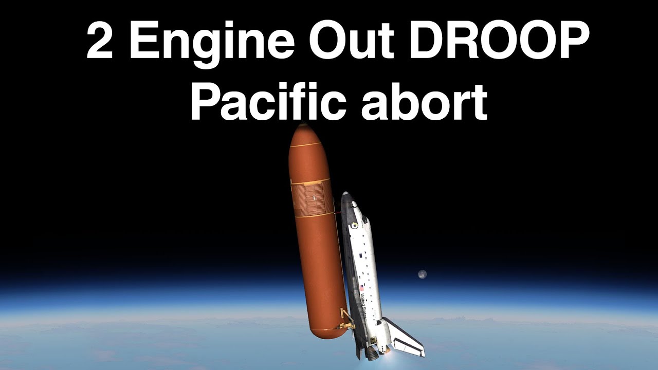 KSP - Space Shuttle 2 Engine Out DROOP Trans-Pacific abort - YouTube