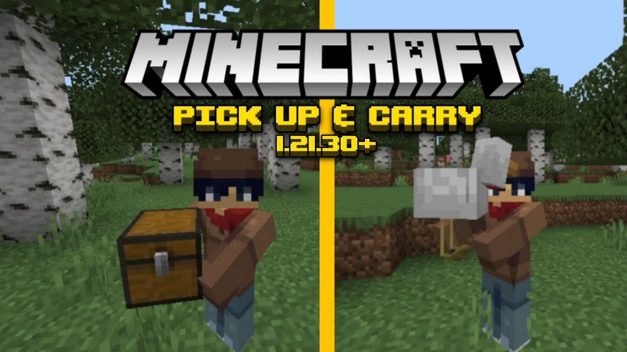 PICK UP & CARRY | MCPE ADDON | 1.21.30+ - YouTube