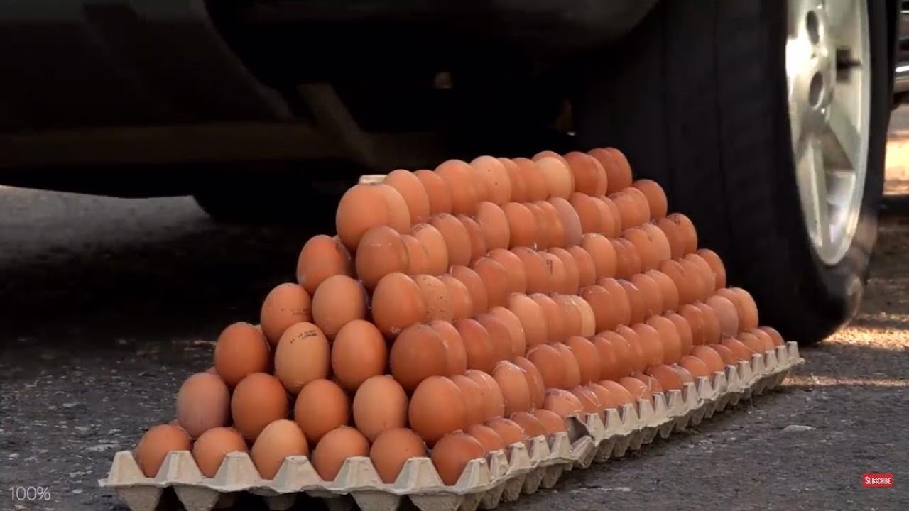Satisfactory/ 400 eggs trampled by machine - YouTube