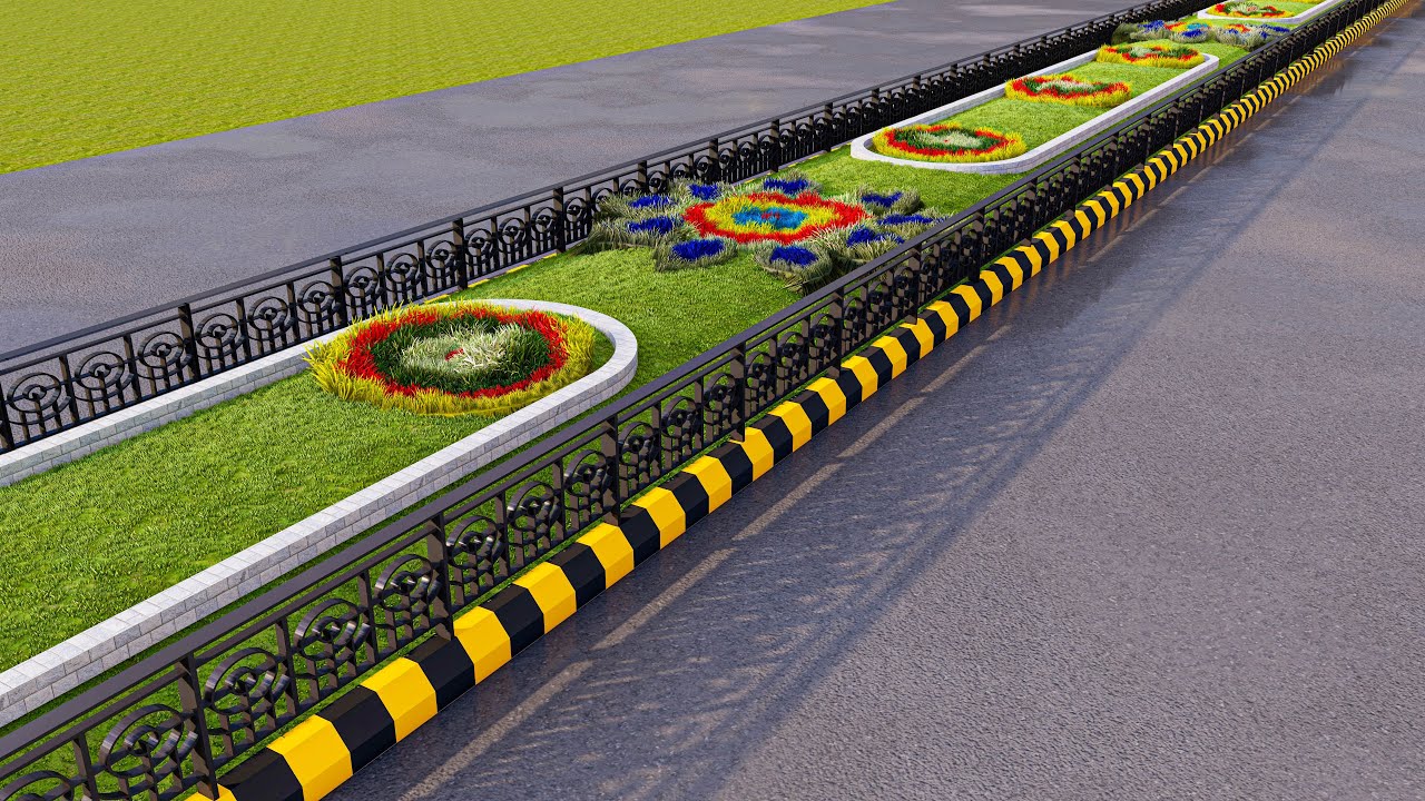 DIVIDER LANDSCAPING DESIGN | MODERN SKETCHUP MODELLING OF DIVIDER ...