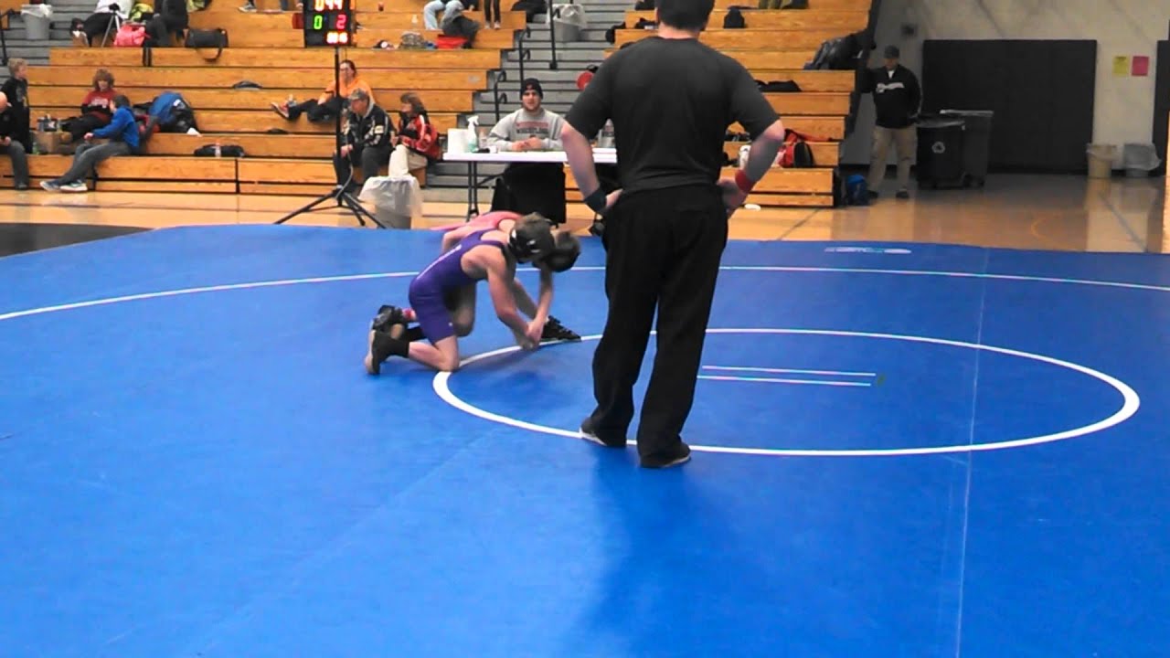 Colton wrestling Waunakee duals match #4, 1/5/14 - YouTube