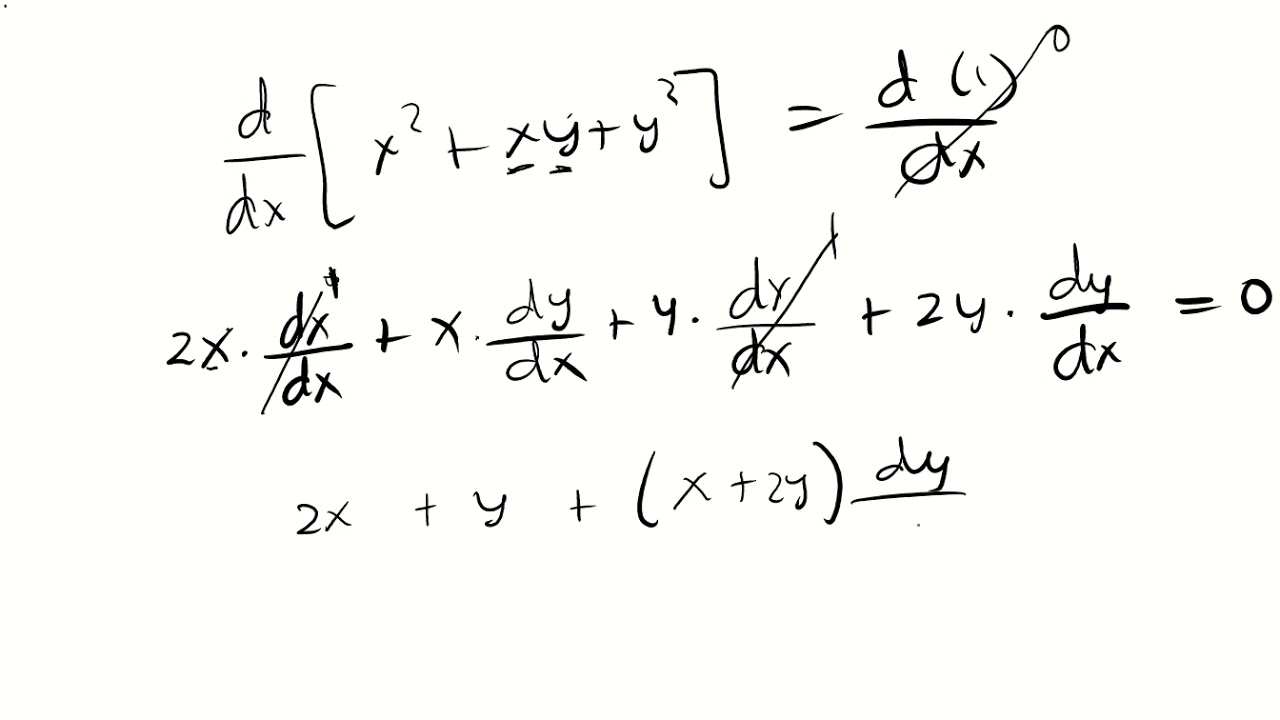 Chapter III. The Derivatives - Implicit Differentiation - YouTube