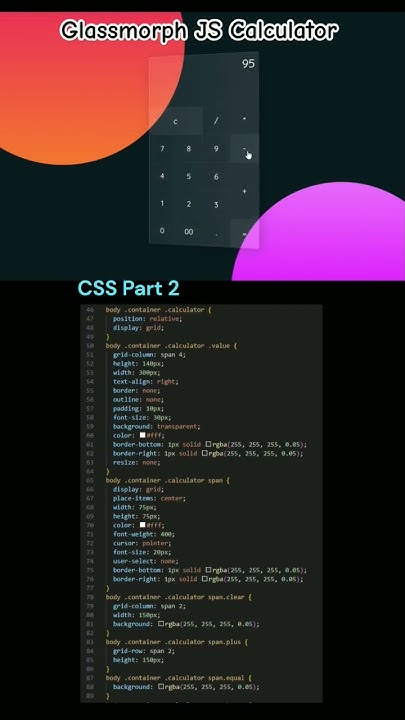 Glassmorph Js Calculator Calculator Ui Design Calculator Using Html Css And Javascript