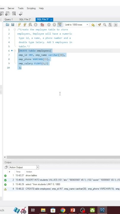 Create An Employee Table And Add 5 Employees Into This Sql Mysql Sqlcommands Shorts Viral