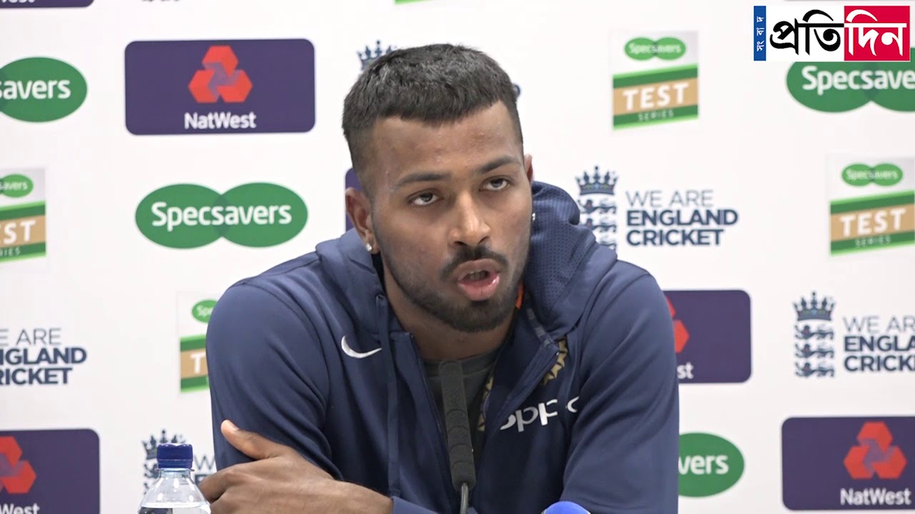 Hardik Pandiya meets press in Lords - YouTube