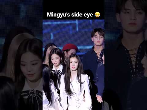 Mingyu Eye Contact Irene and Jennie 😂 #irene #jennie #mingyu