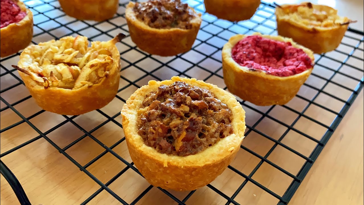 3 Way Tassies Recipe | Pecan, Cranberry and Apple | Mini Pies - YouTube