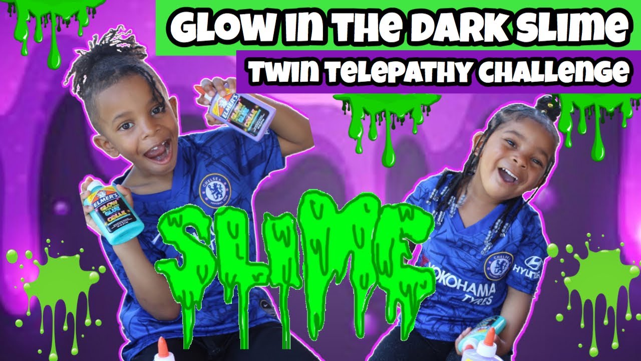TWIN TELEPATHY CHALLENGE | GLOW IN THE DARK SLIME - YouTube