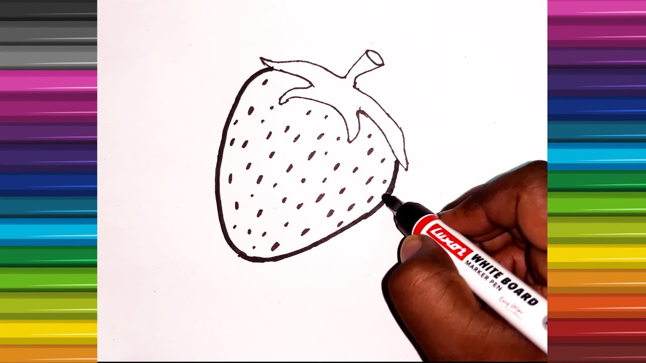 How to draw a strawberry | step by step - YouTube