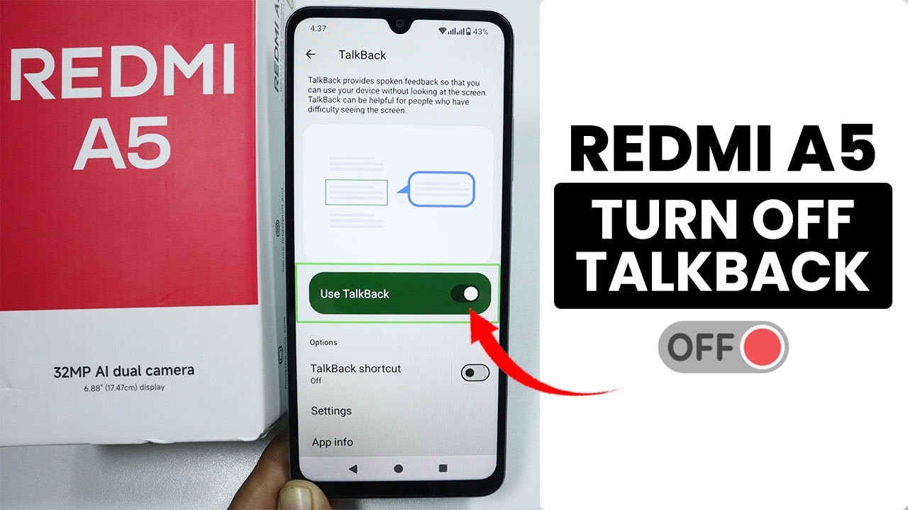 How to Turn Off TalkBack on Redmi A5 - TalkBack Settings - YouTube