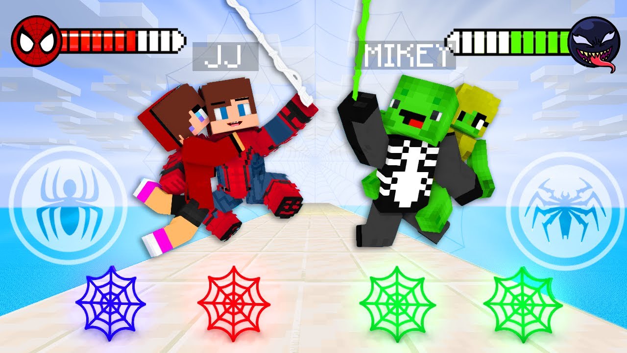 JJ Spider-Man Family vs Mikey Venom Family SuperHero Battle Game - Maizen Minecraft Animation ...