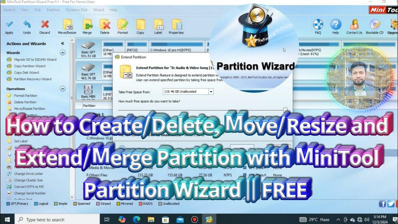 How to Create/Delete, Move/Resize and Extend/Merge Partition with MiniTool Partition Wizard ...