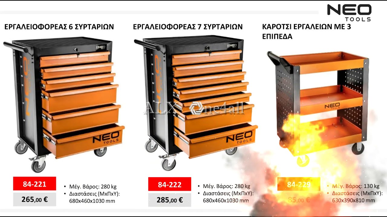 ΕΡΓΑΛΕΙΟΦΟΡΟΙ 6 και 7 ΣΥΡΤΑΡΙΩΝ NEO TOOLS 84-221 & 84-222 - YouTube