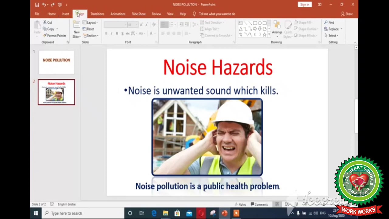 PROJECT WORK PRESENTATION ON NOISE POLLUTION |Class 4 |Computer |Holy ...