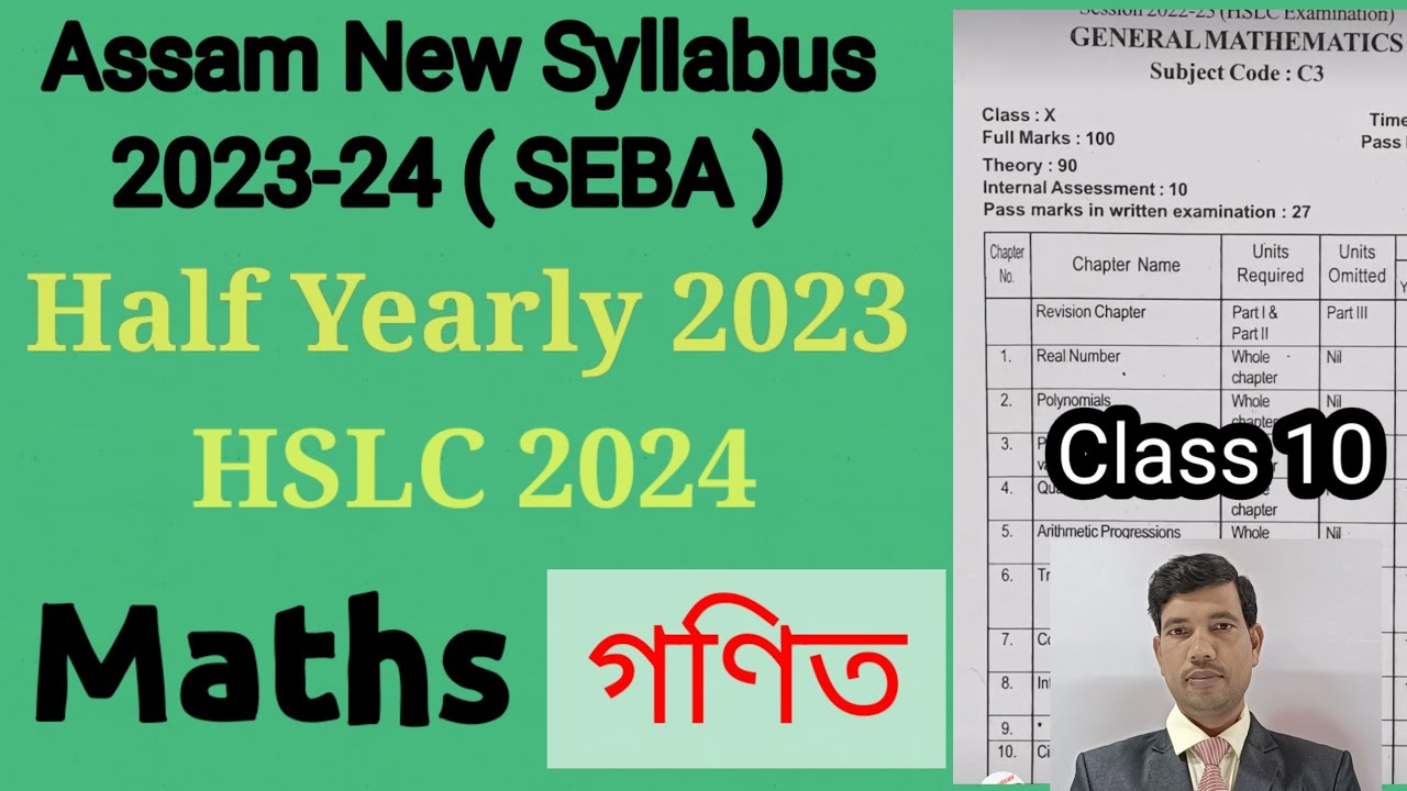 Half Yearly Exam 2023 Syllabus|HSLC Exam 2024 Math Syllabus|SEBA Class ...