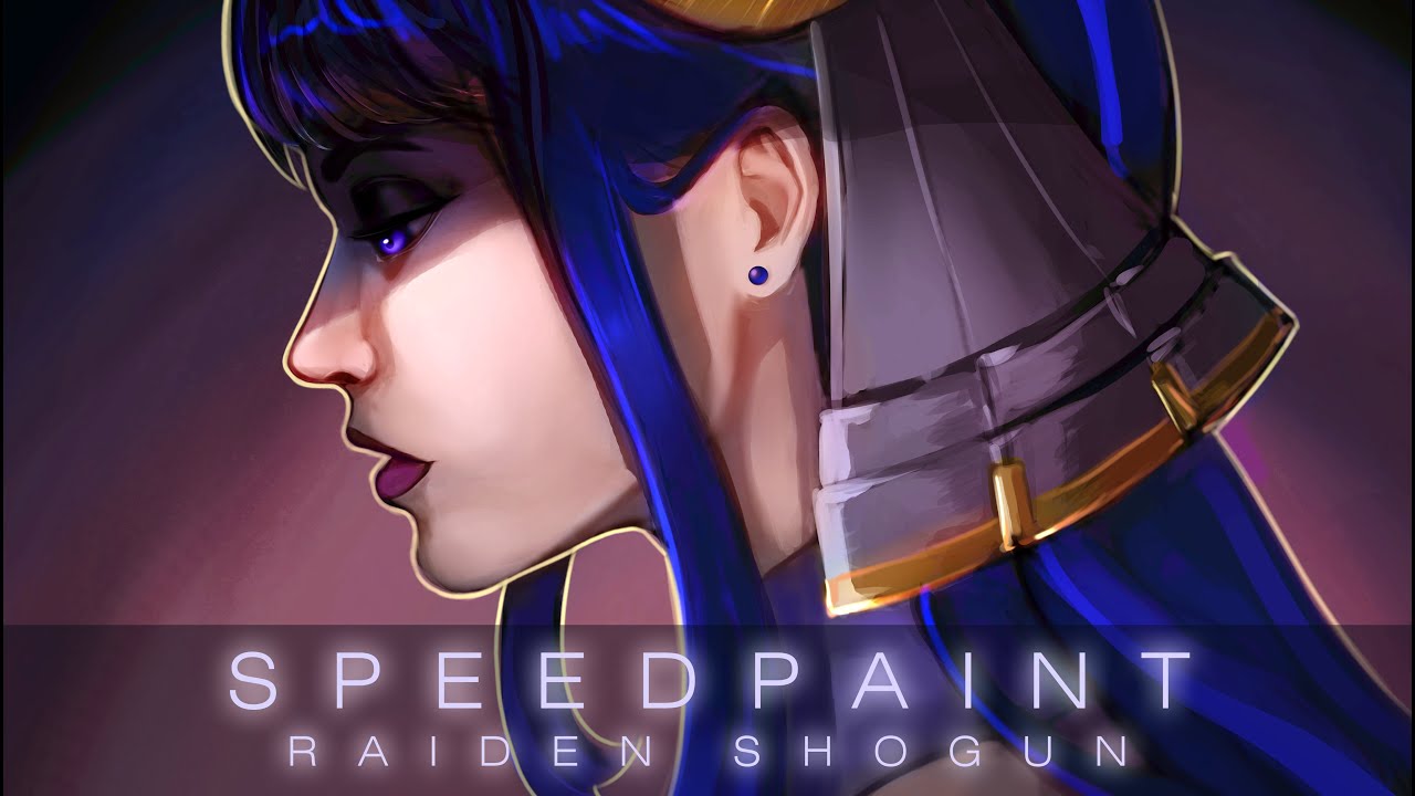 Raiden Shogun Portrait - Krita Painting process - YouTube