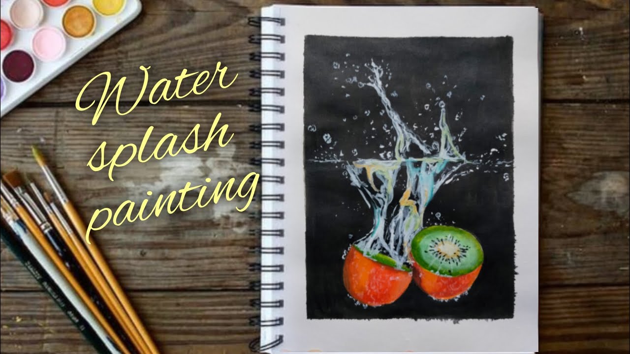 Kiwi Water Splash Acrylic Painting || Realistic Drawing Tutorial For ...