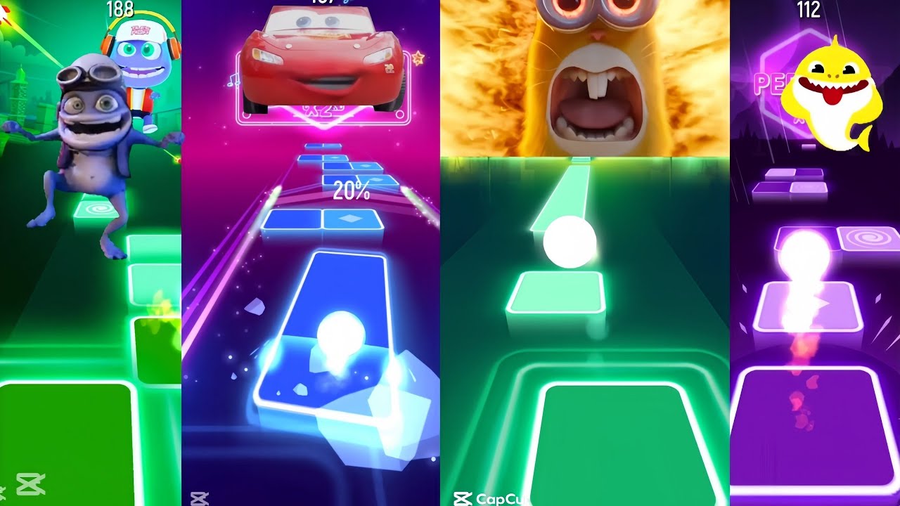 Crazy frog & McQueen & Minions & Baby shark -TilesHop - YouTube