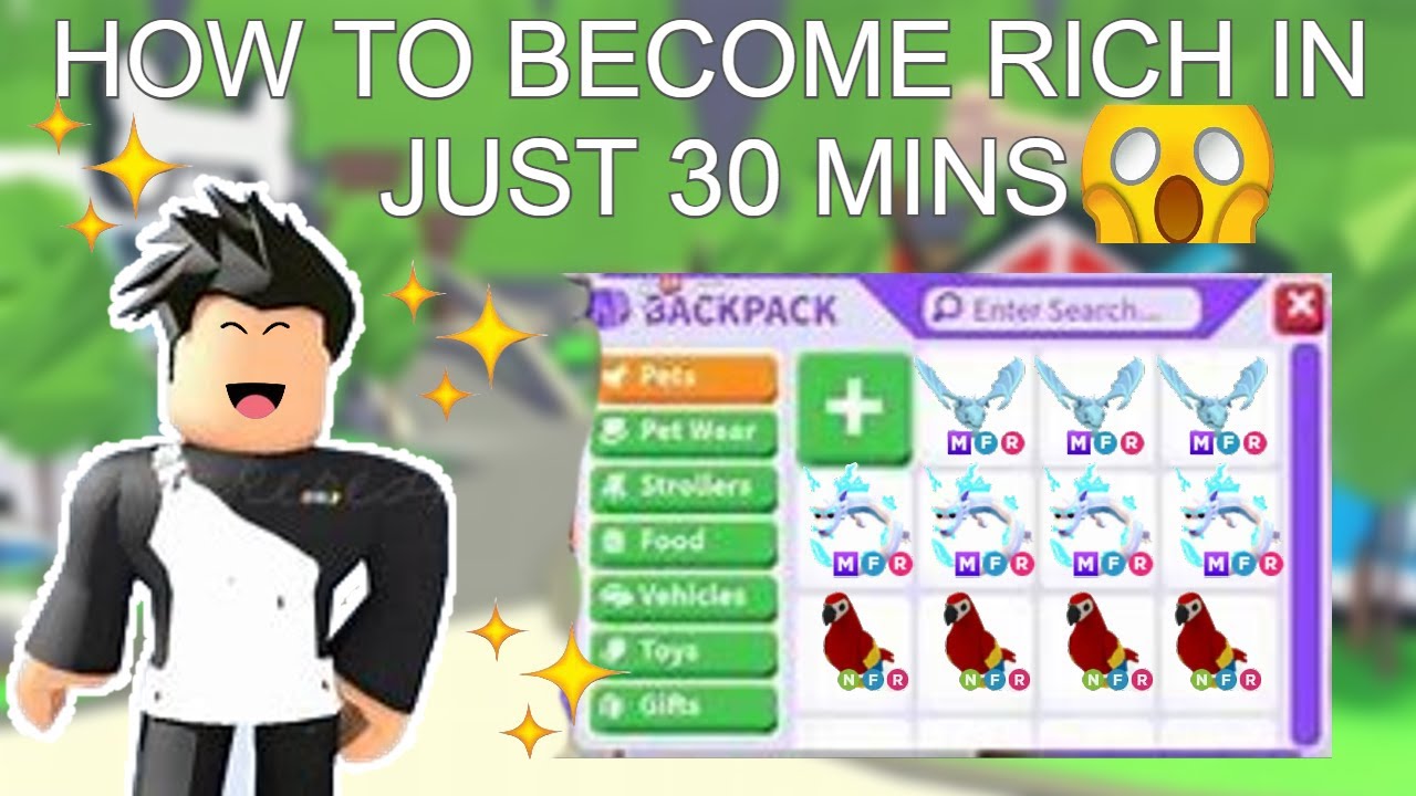HOW TO BECOME RICH IN ADOPT ME IN ONLY 30 MINUTES *MUST WACTH* (Blue ...