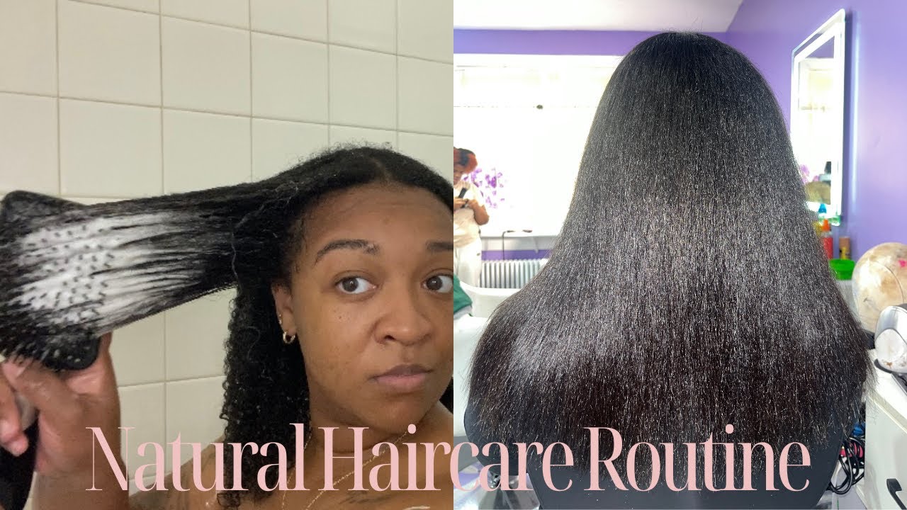 My Curly to Straight Hair Care Routine for Healthy Hair! - YouTube