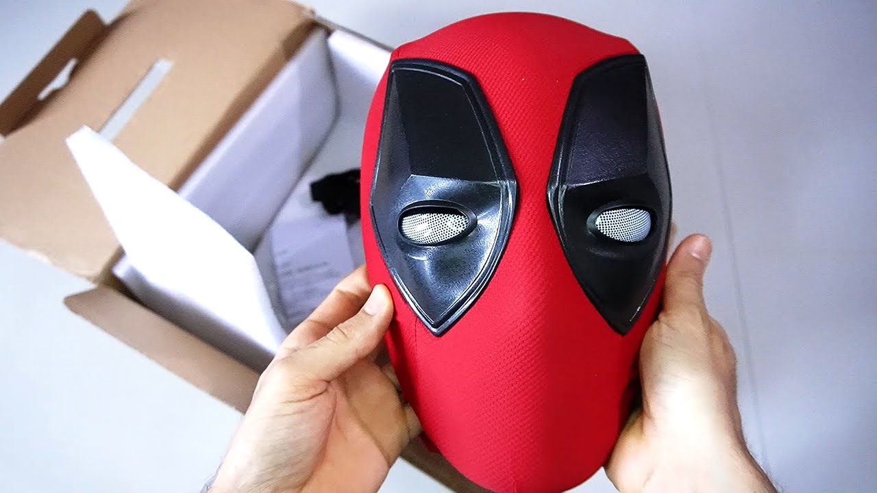 Deadpool Mask with Moving Eyes (Light, Speaker) Unboxing - YouTube