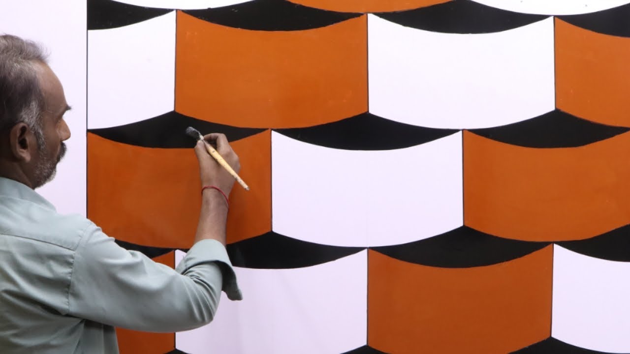 3d wall texture design | 3d wall painting | 3d wall decoration effect ...