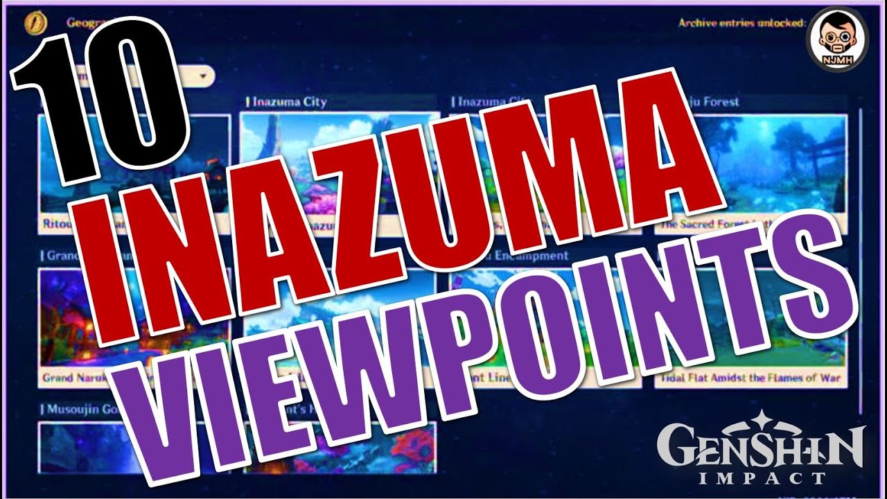 Inazuma 10 Viewpoints Complete Guide | Genshin Impact - YouTube