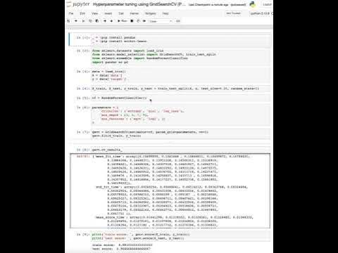 Hyperparameter tuning using GridSearchCV Python - YouTube