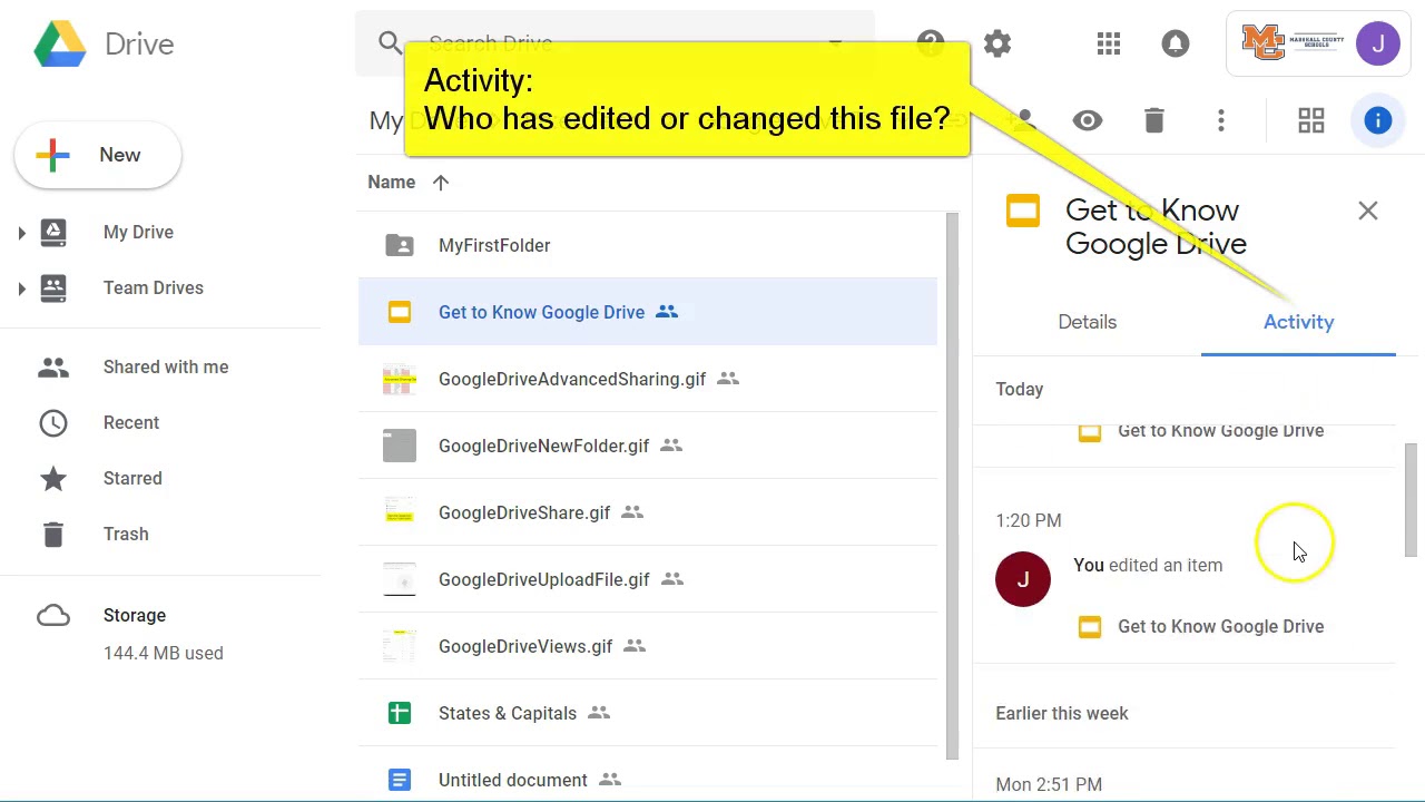 Google Drive: Details & Activity - YouTube