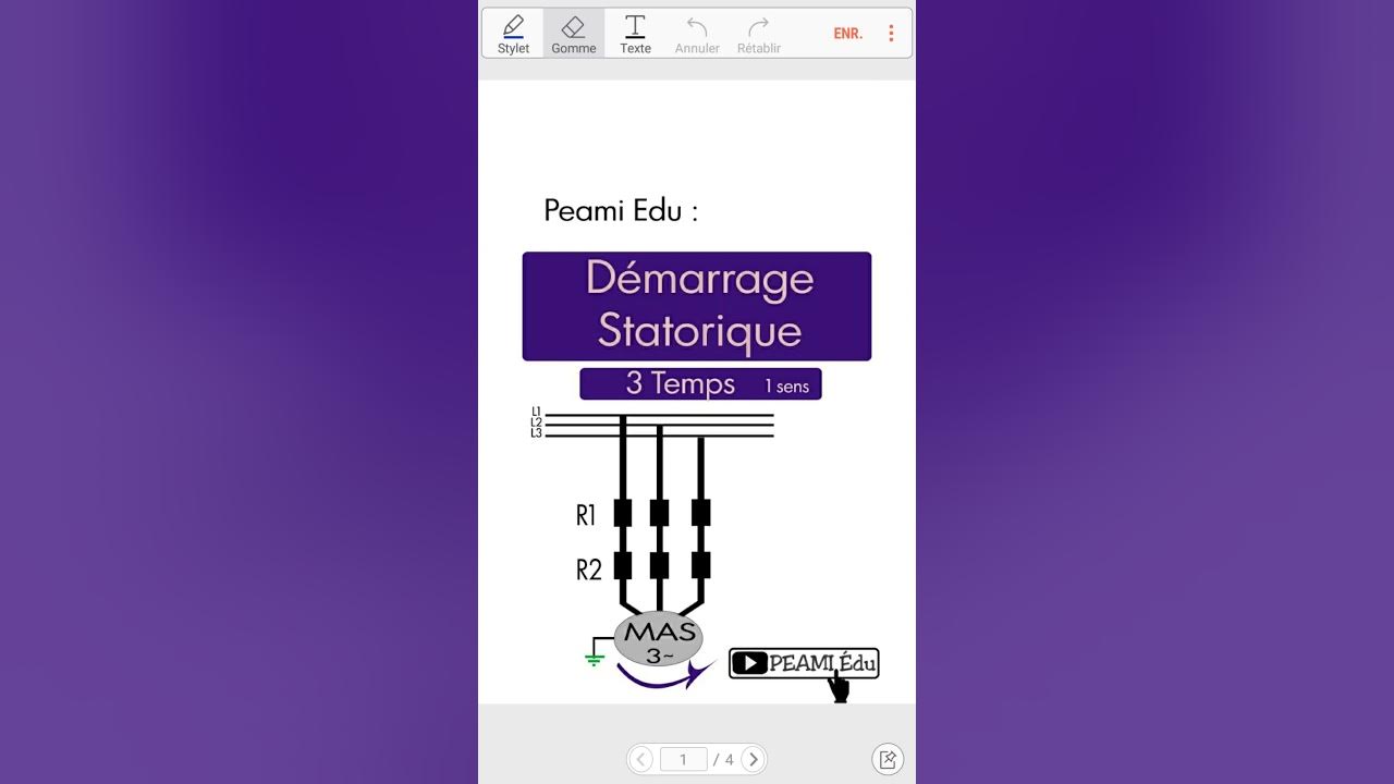 démarrage statorique : 3 temps - 1 sens - YouTube