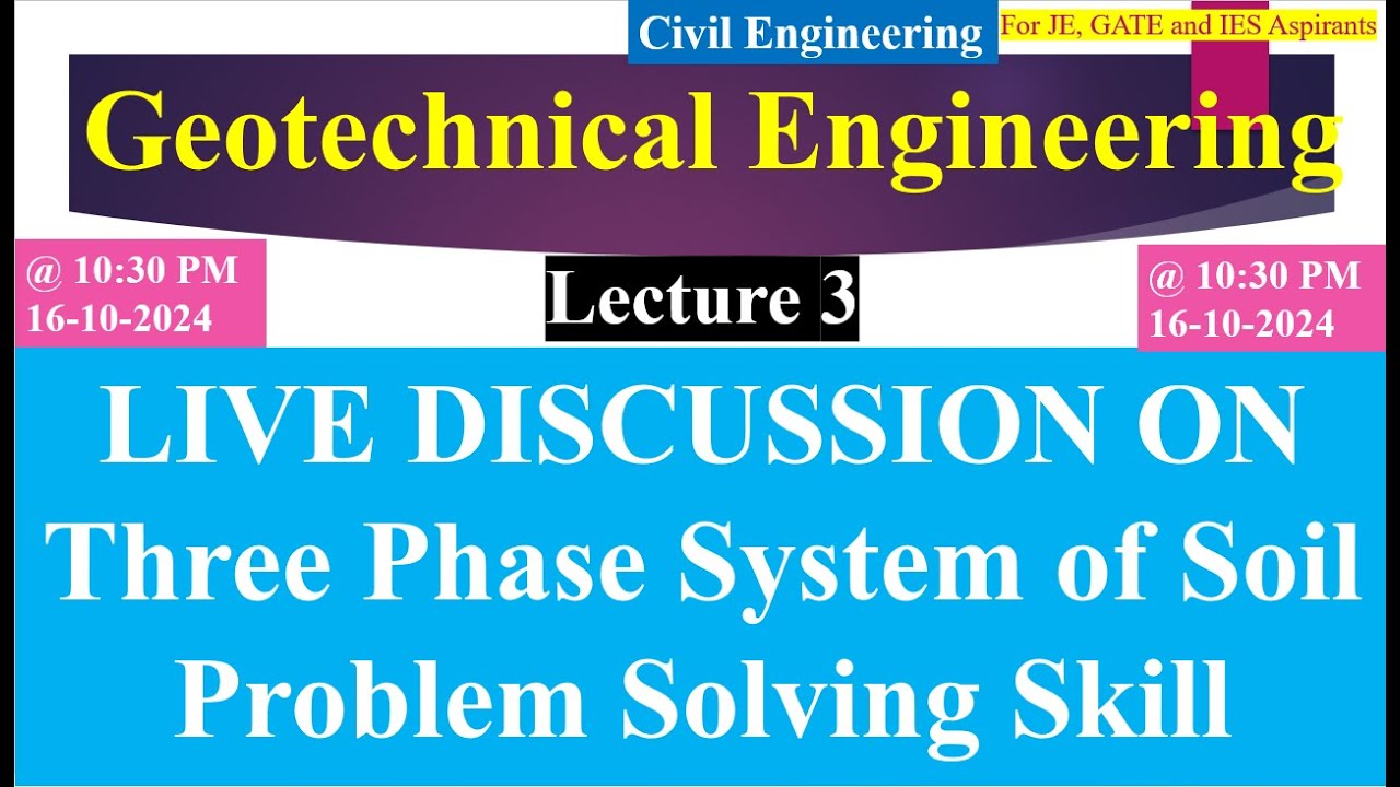 Lecture 3 || Three Phase System of Soil || Geotechnical Engineering ...