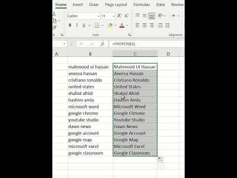 How to make first letter capital in MS excel - YouTube
