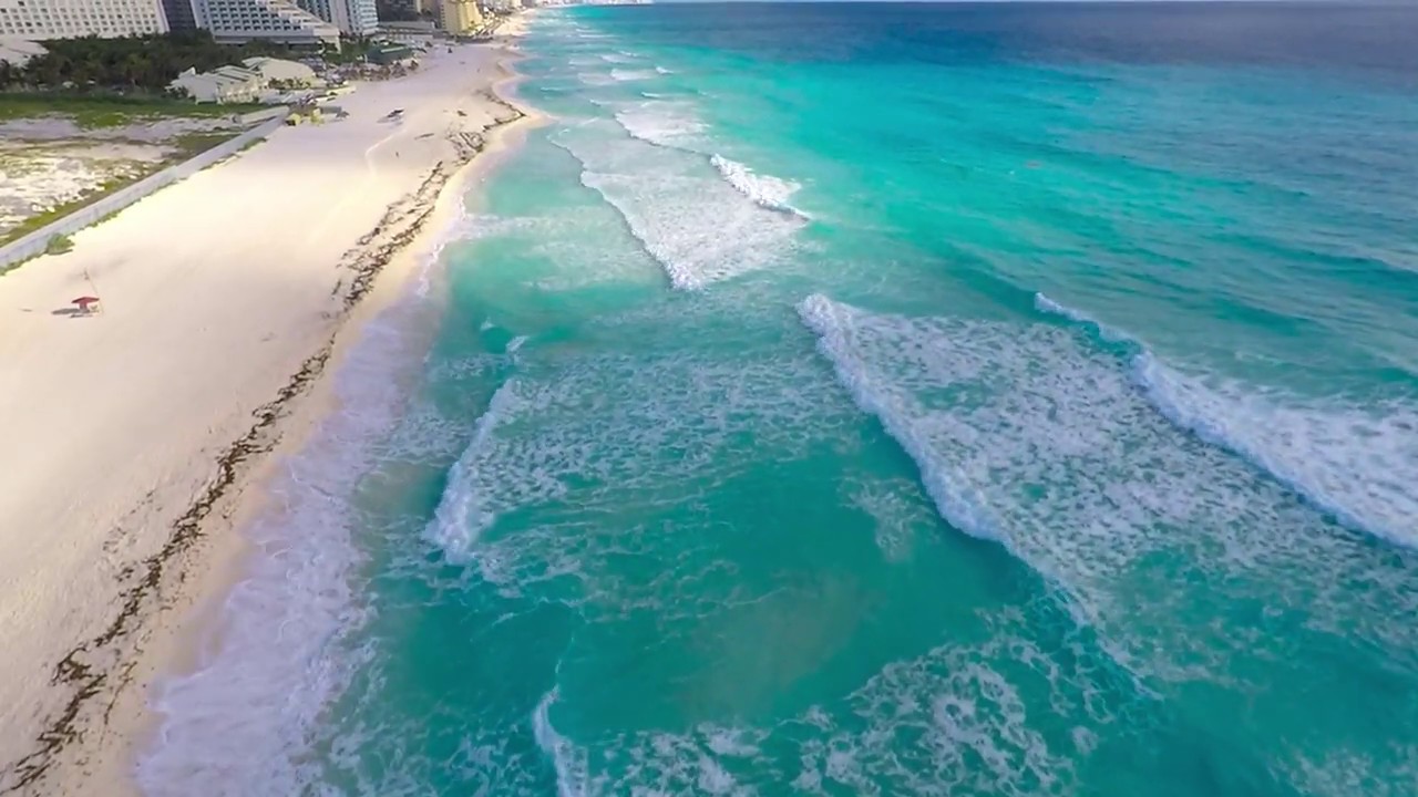 Cancun Mexico Playa Delfines Most beautiful beach in Yucatan - Drone ...