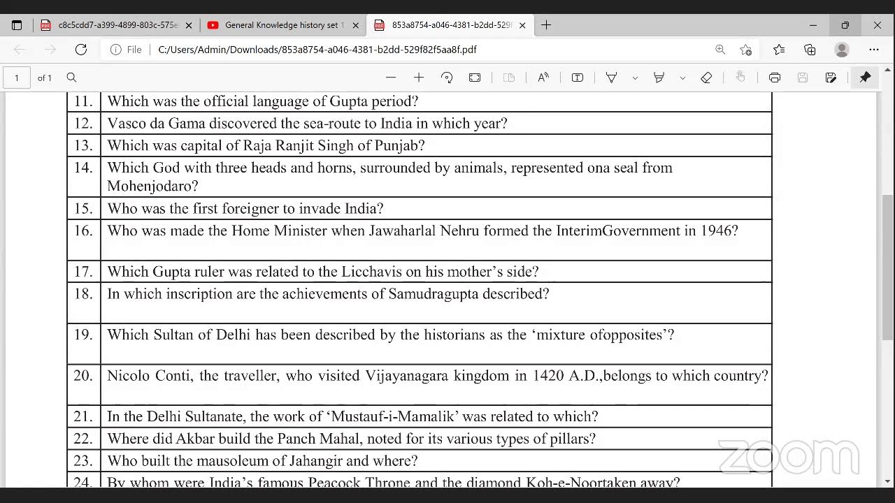 General Knowledge history set 13-14 - YouTube