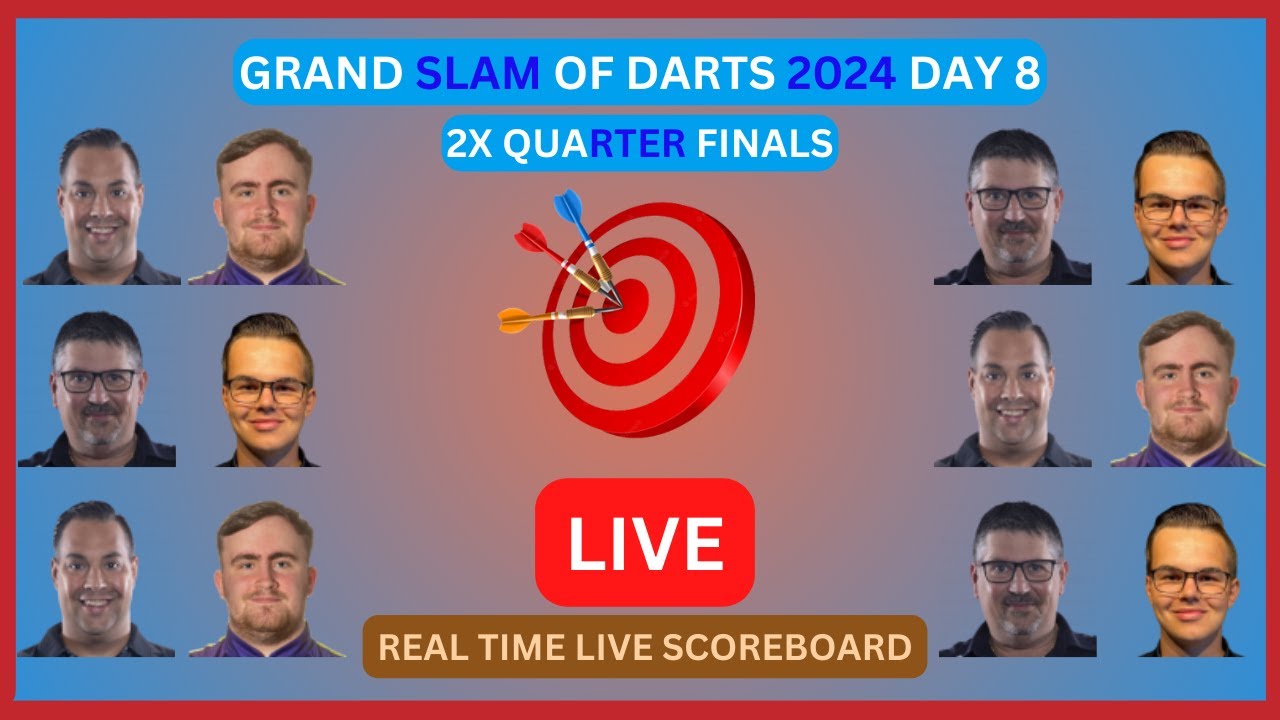 2024 Grand Slam of Darts LIVE Score UPDATE Today 2x Quarter Finals Day ...